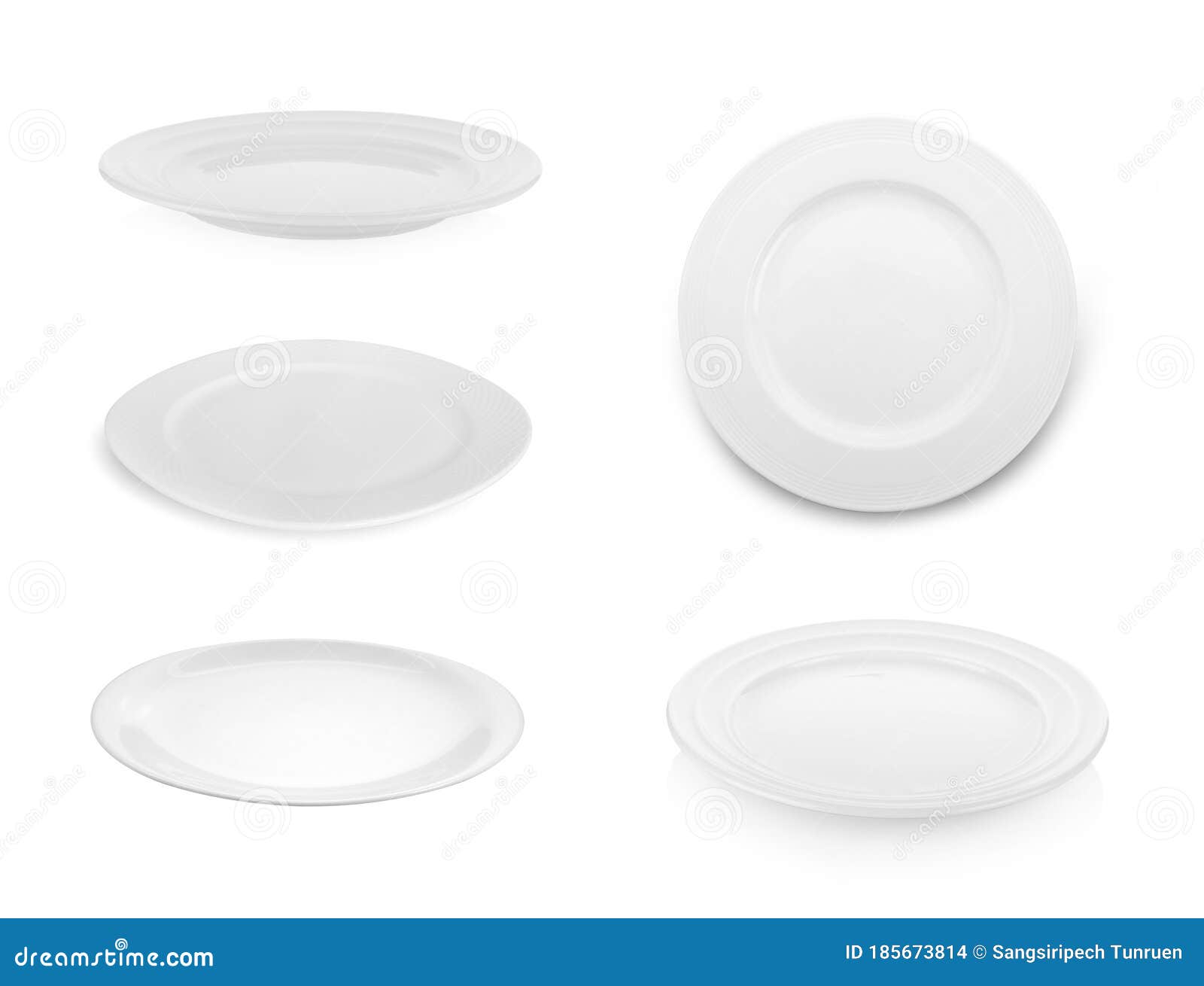 Set of Plate on White Background Stock Photo - Image of dining, food ...
