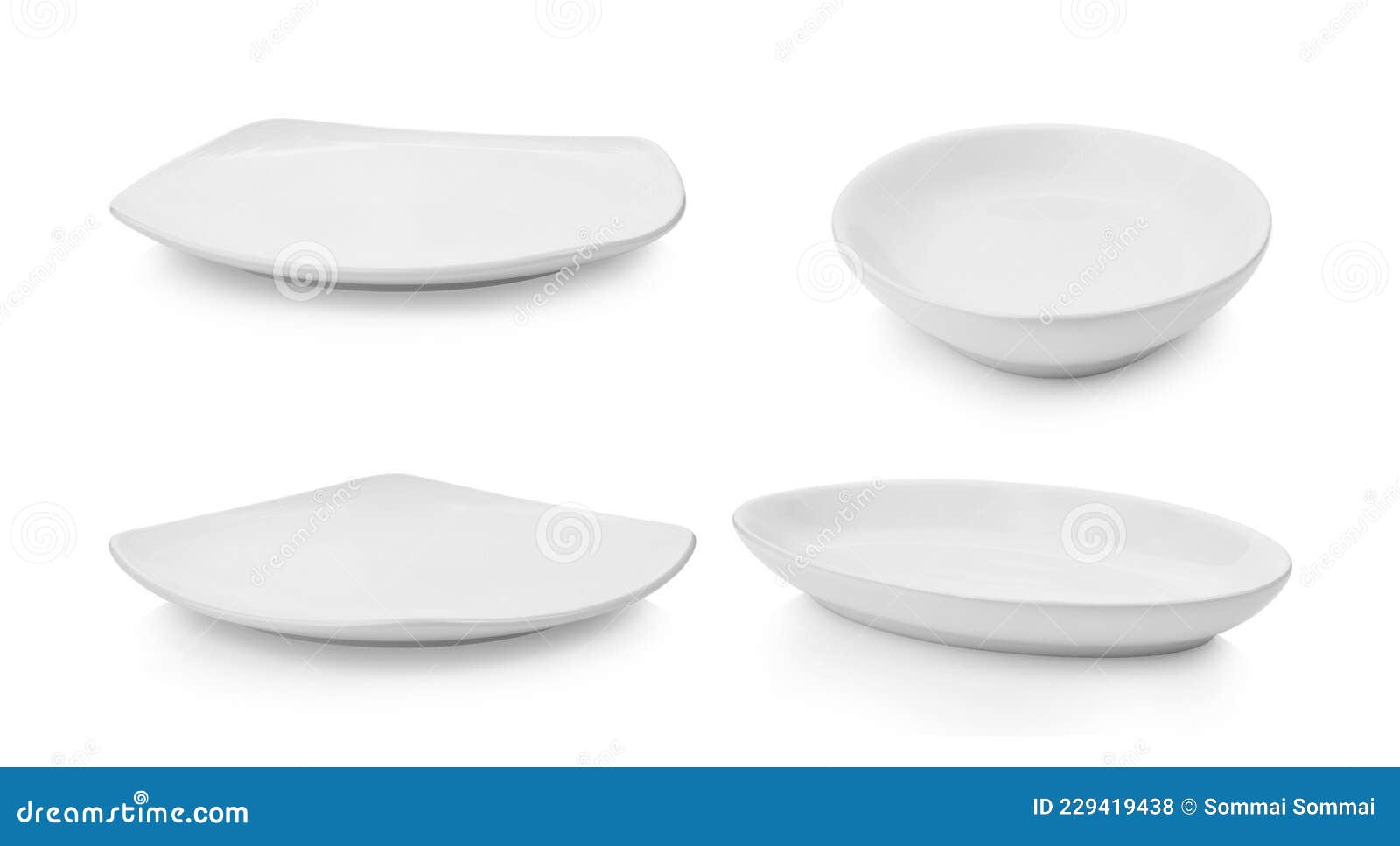 Set of plate on white stock photo. Image of setting - 229419438