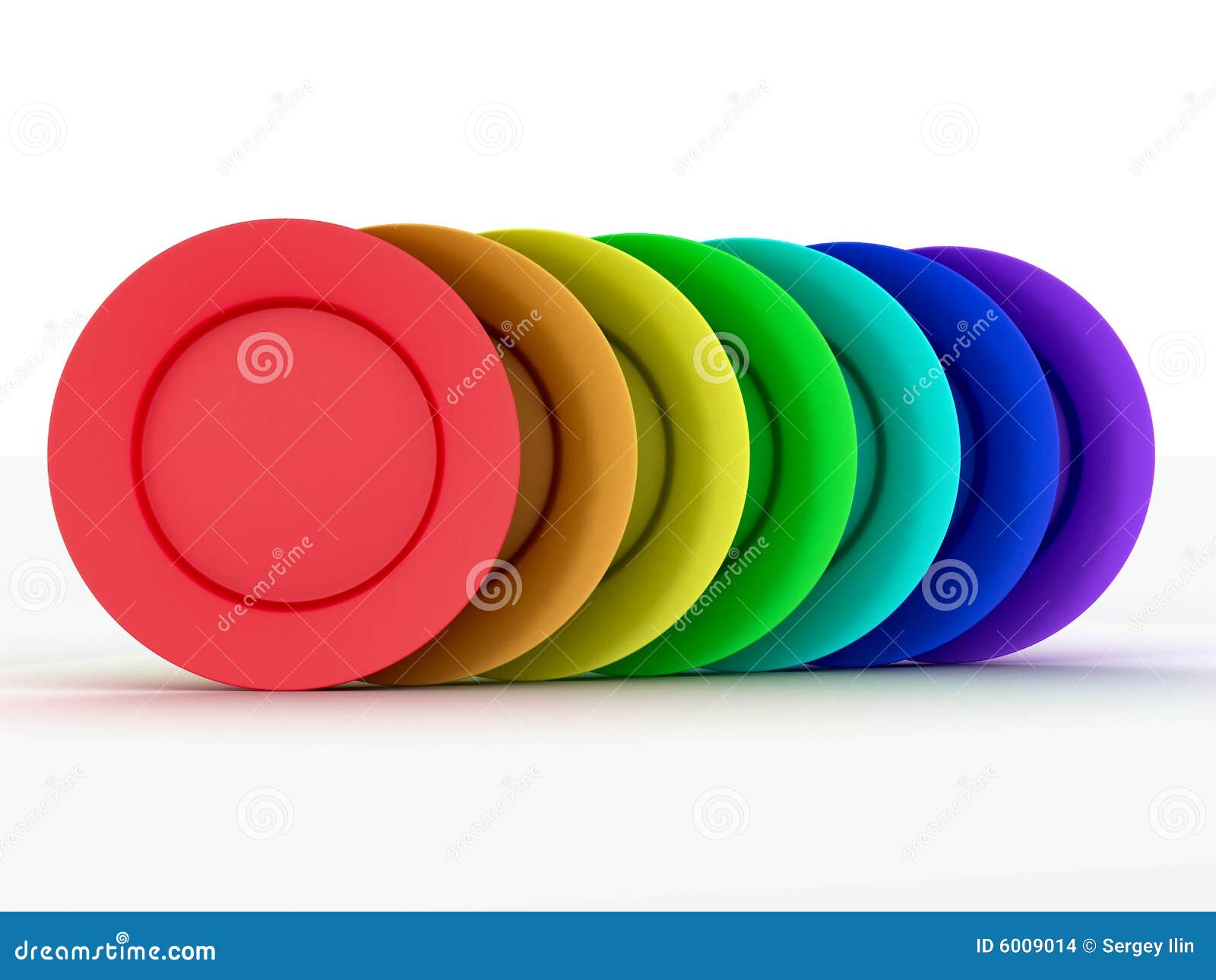 Set of Plates in Colours a Rainbow Stock Illustration - Illustration of ...