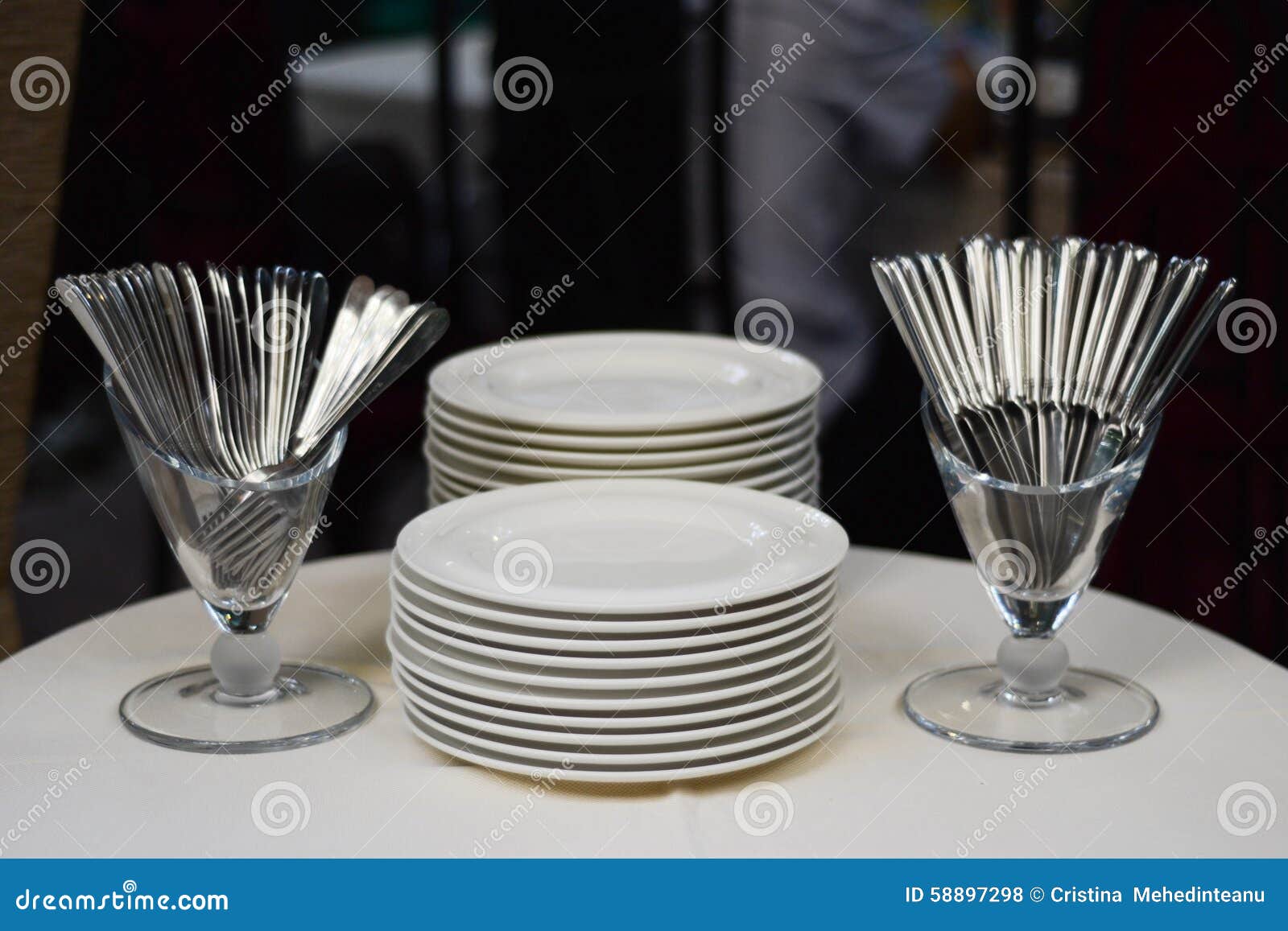A Set of Plates and Cutlery Stock Photo - Image of cuisine, plate: 58897298