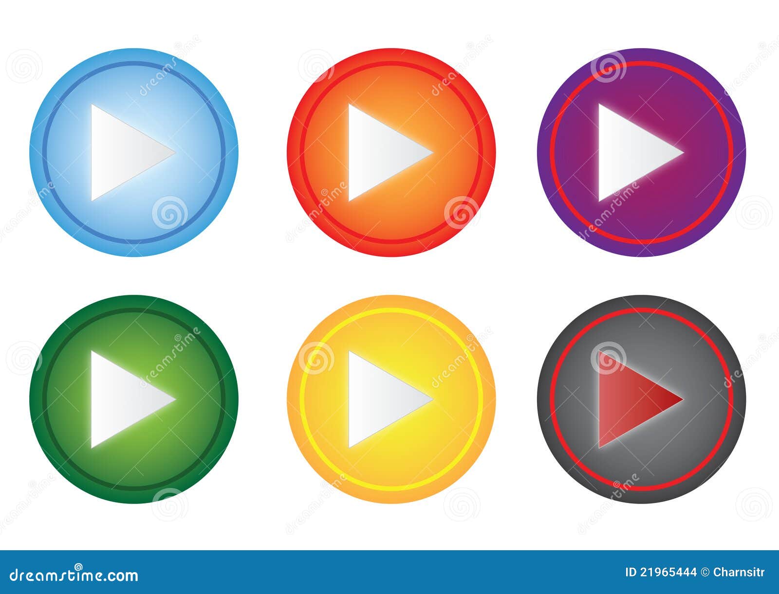 A set of play button stock illustration. Illustration of light - 21965444