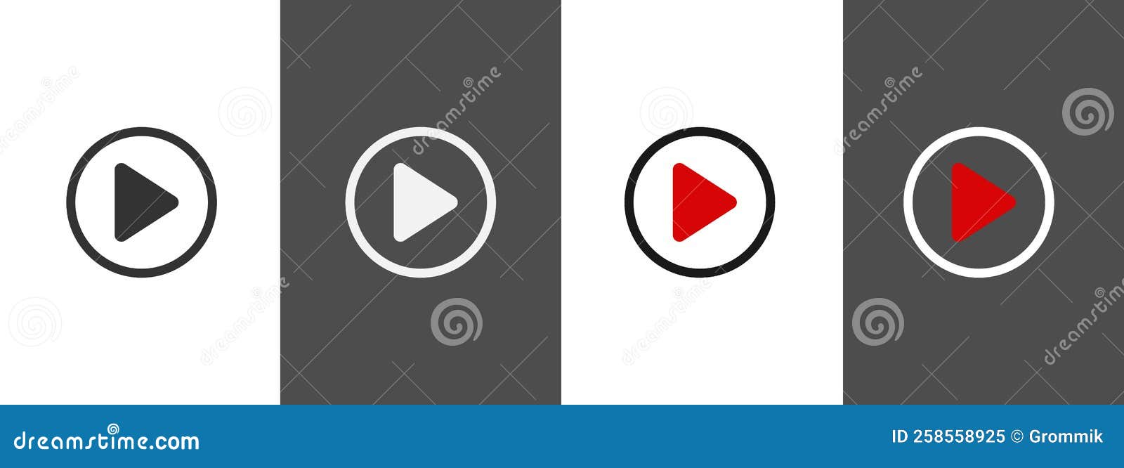 Set of Play Button Icons. Video or Audio Playback Button Stock Vector ...