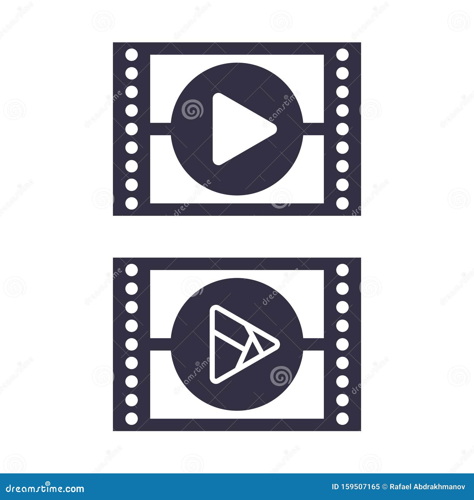 Set Play Button Icons. Video Forward Click Shape Symbol. Push Arrow ...