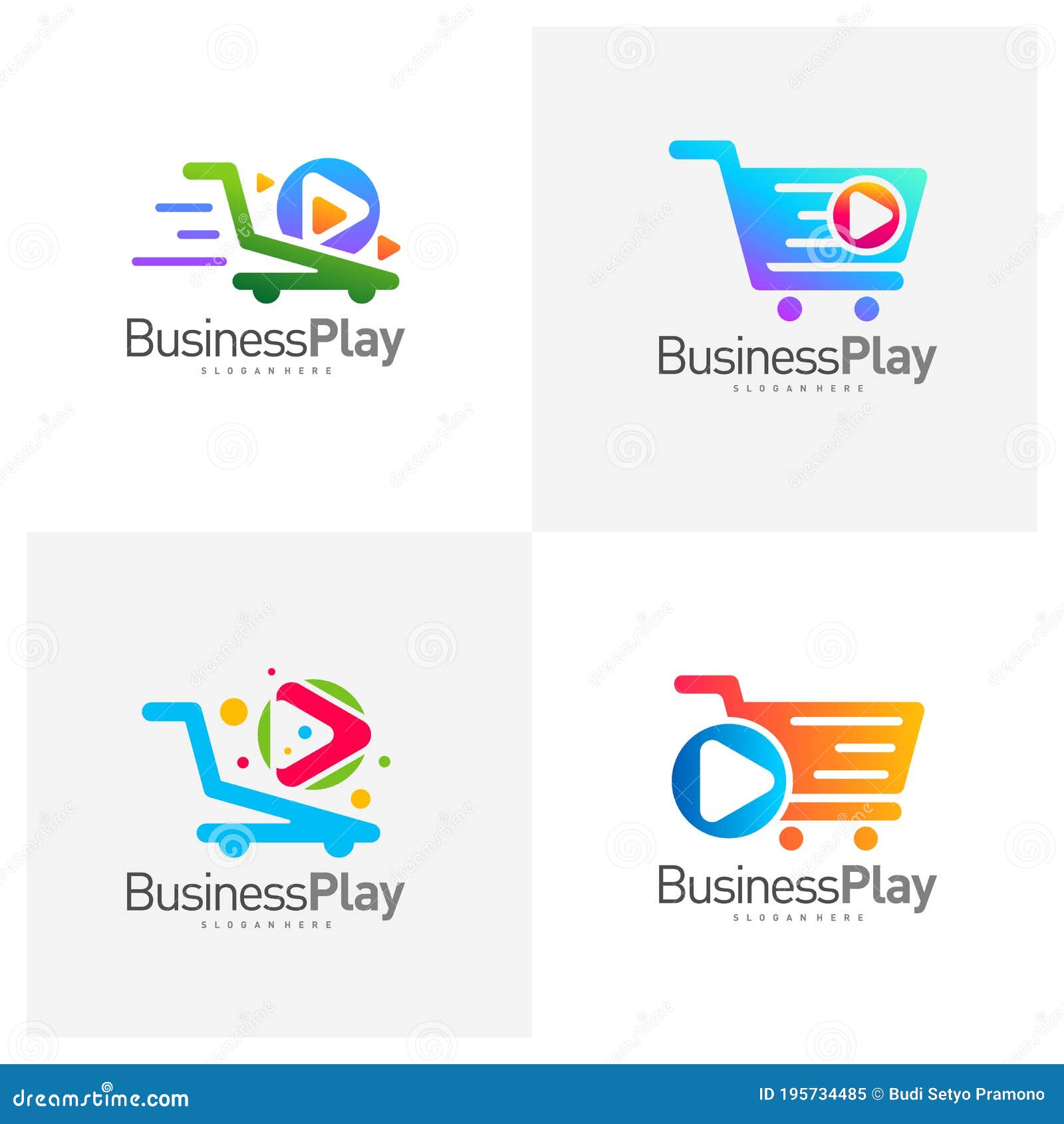 Set of Play Shop Logo Design Vector Template, Icon Play Logo Concepts ...