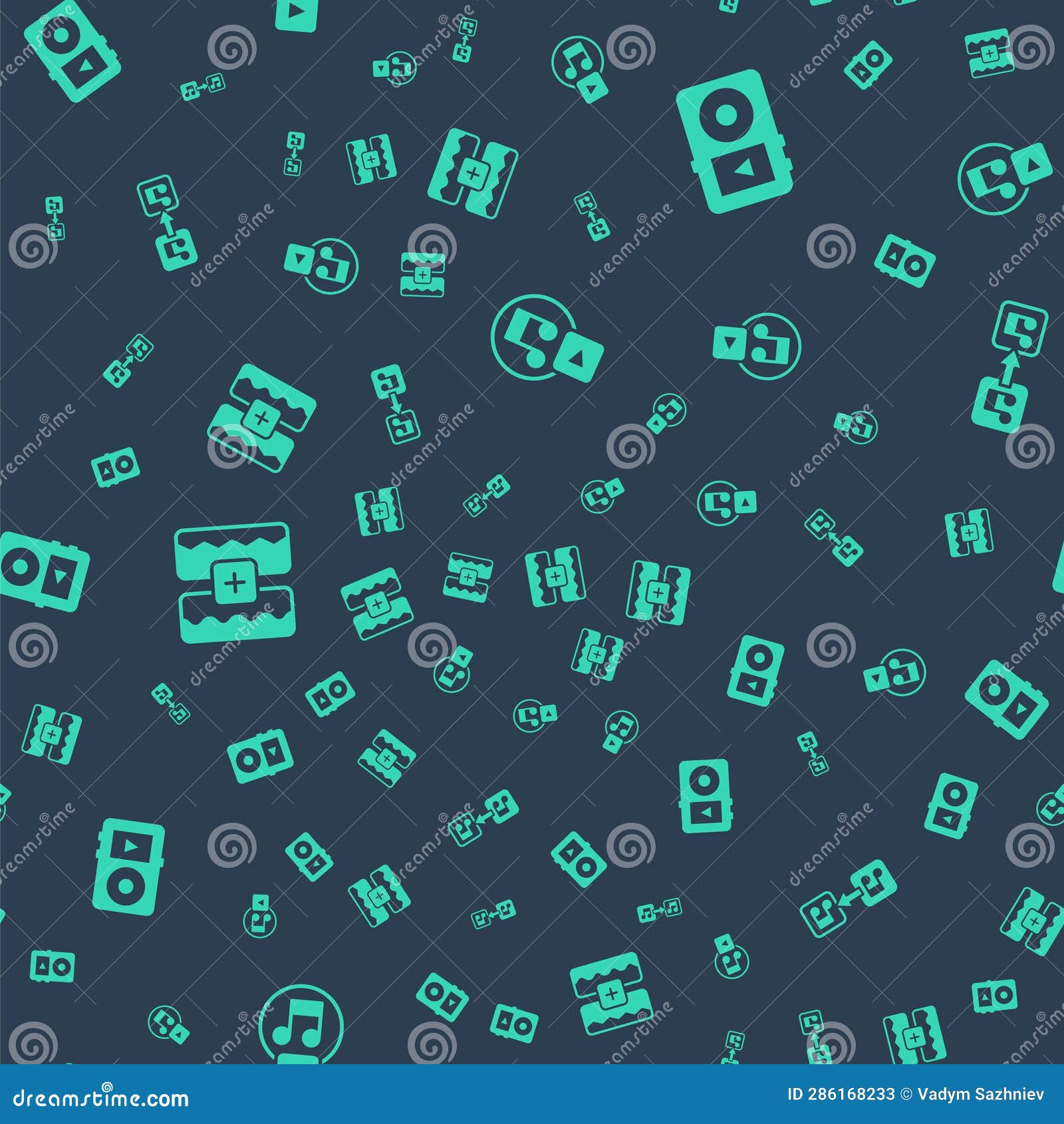 Set Play in Square, Music Player, Wave Equalizer and Note, Tone on ...