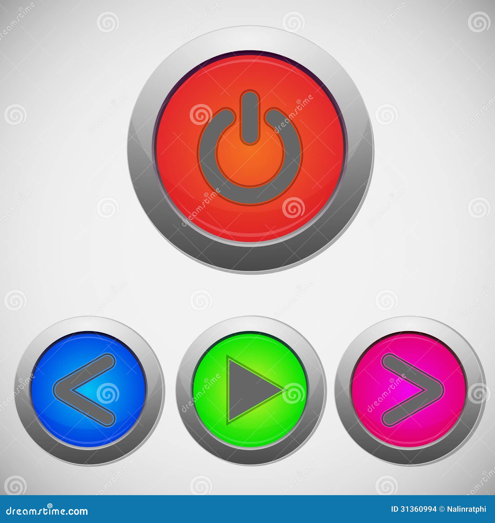 Set of player sign buttons stock illustration. Illustration of icon ...