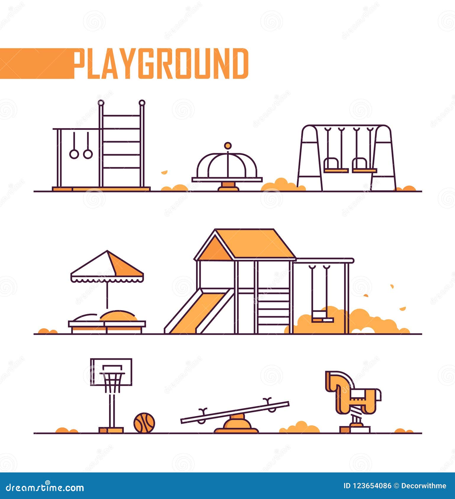 Set of Playground Elements - Modern Vector Isolated Objects Stock ...