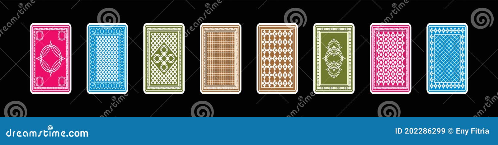 Set of Playing Card Cartoon Icon Design Template with Various Models ...
