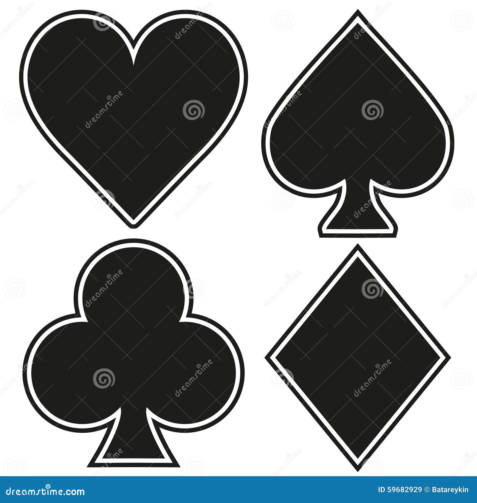 Set of Playing Card Four Symbols on White Stock Illustration ...