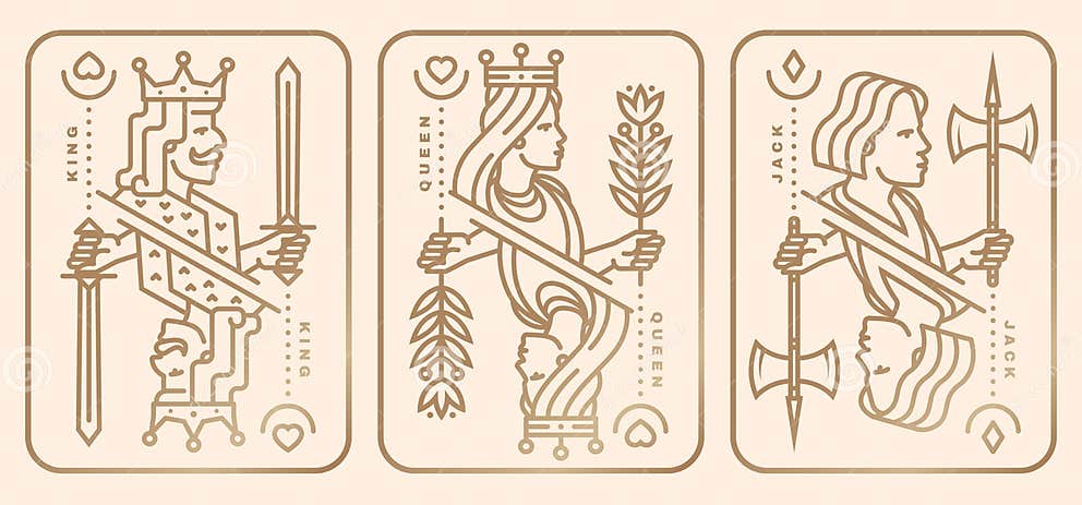 Set Of Playing Card King Queen Jack Vector Illustration Stock Vector Illustration Of Queen