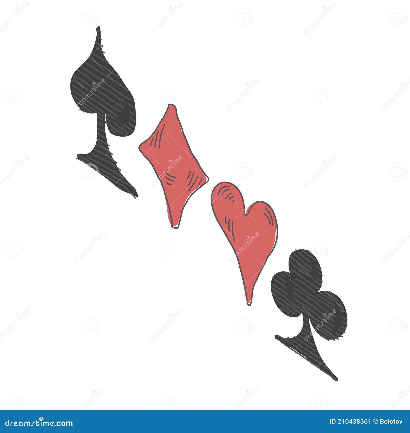 Set of Playing Card Suits. Isometric View Stock Vector - Illustration ...