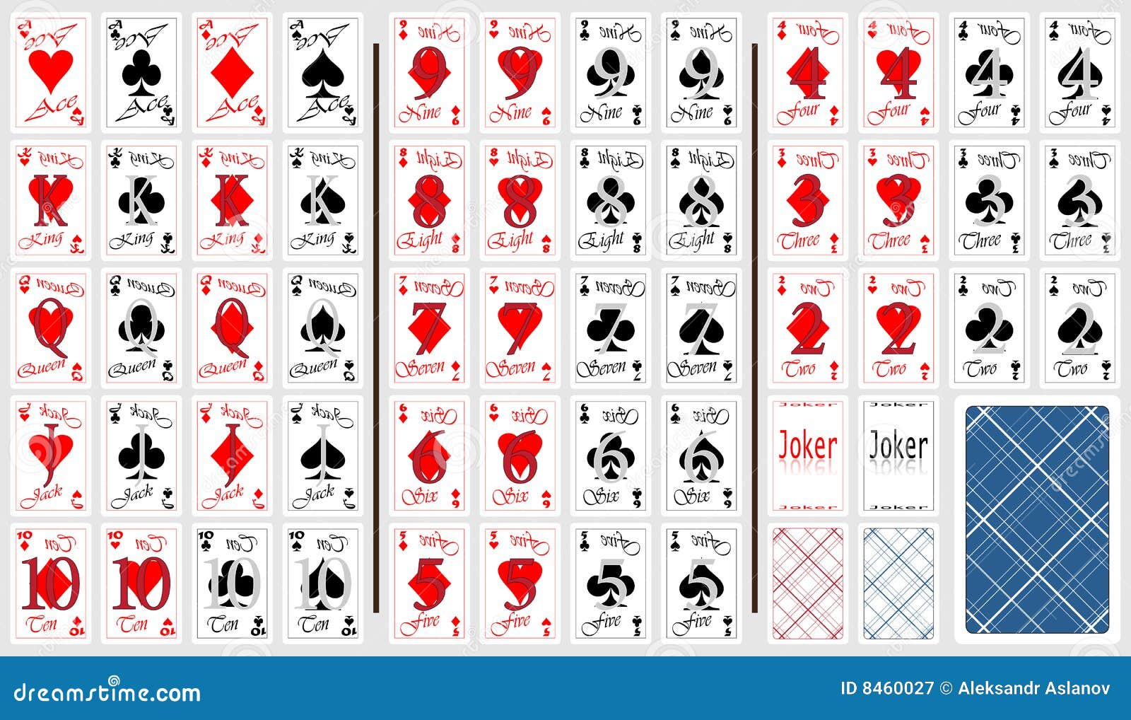 Set of playing cards. stock illustration. Illustration of icon - 8460027