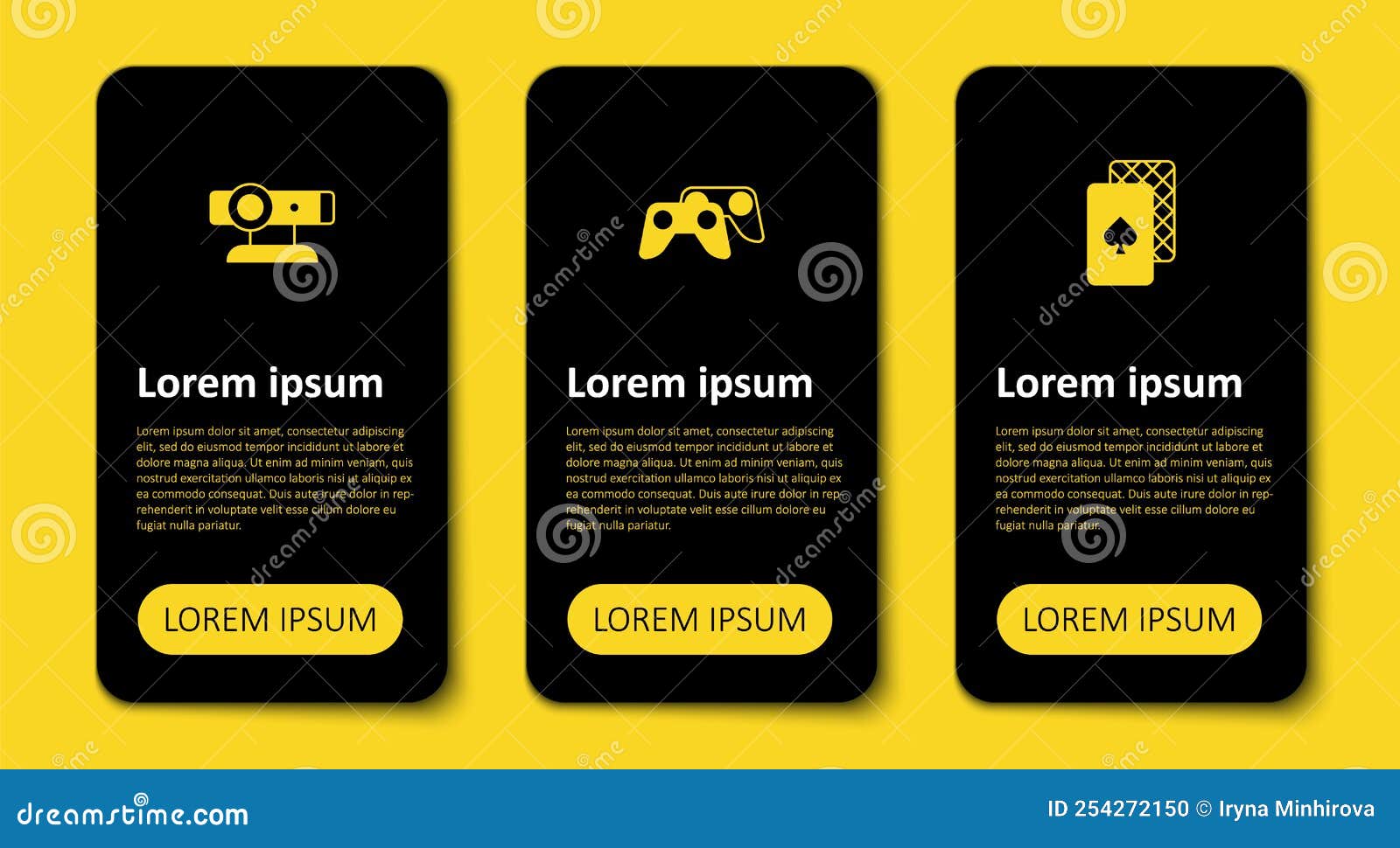 Set Playing Cards, Game Controller or Joystick and Web Camera. Business ...