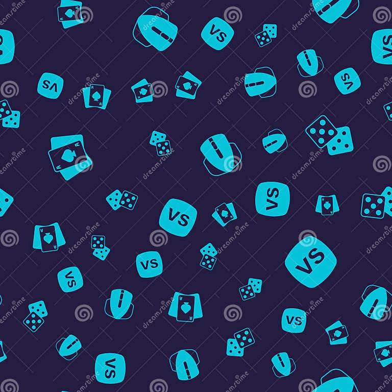 Set Playing Cards, Game Dice, Computer Mouse and VS Versus Battle on ...