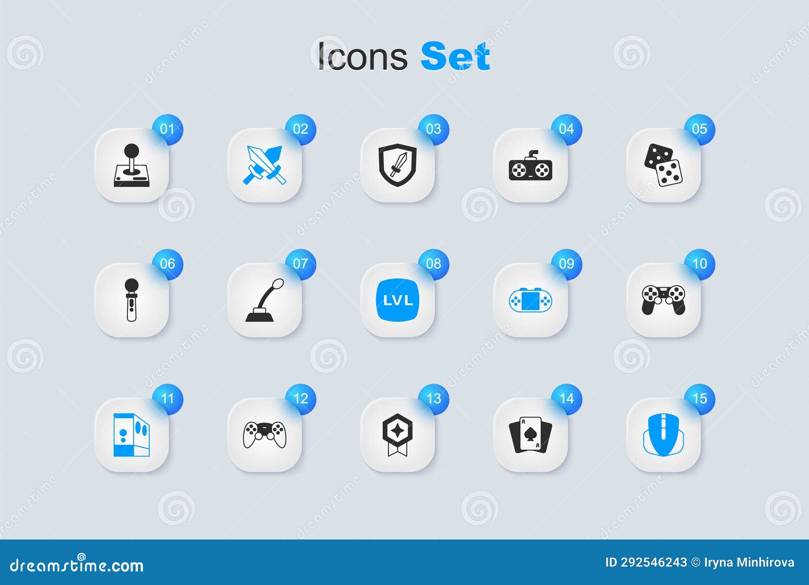 Set Playing Cards, Microphone, Sword for Game, Case of Computer, Computer Mouse, Game Controller ...