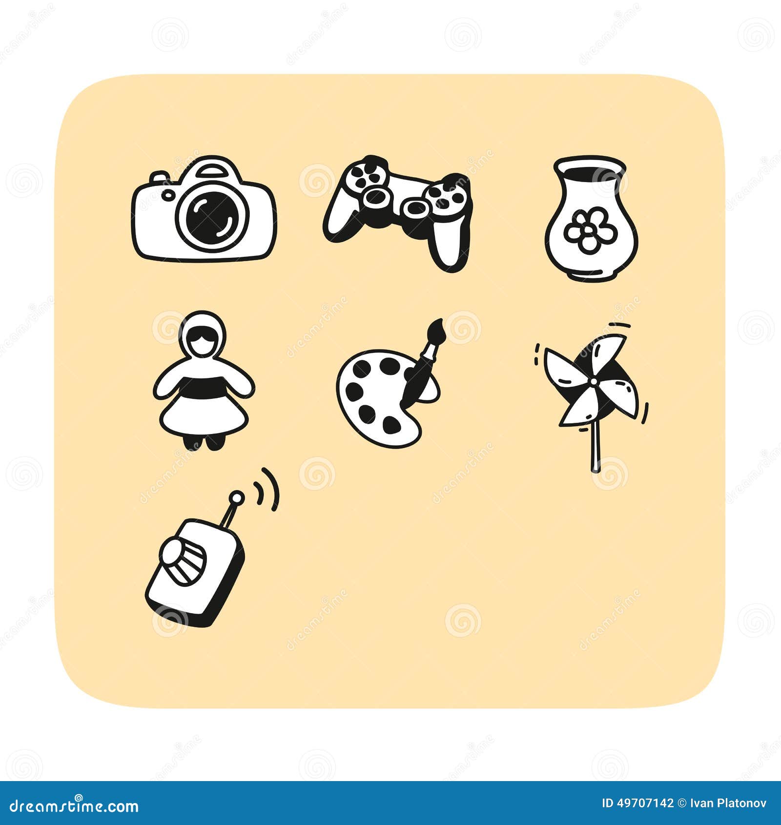 Set of playing icons stock vector. Illustration of analogue - 49707142