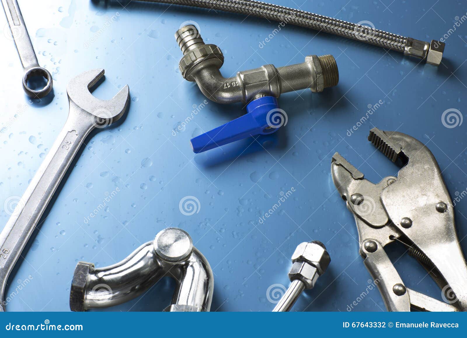 Set of plumber tools stock photo. Image of plan, industry - 67643332