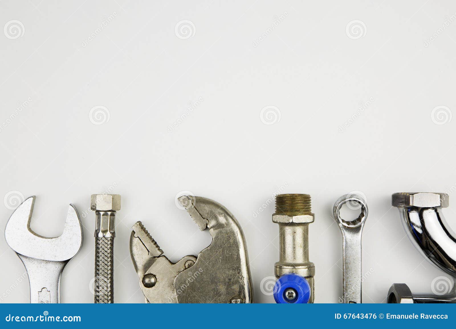 Set of plumber tools stock photo. Image of equipment - 67643476