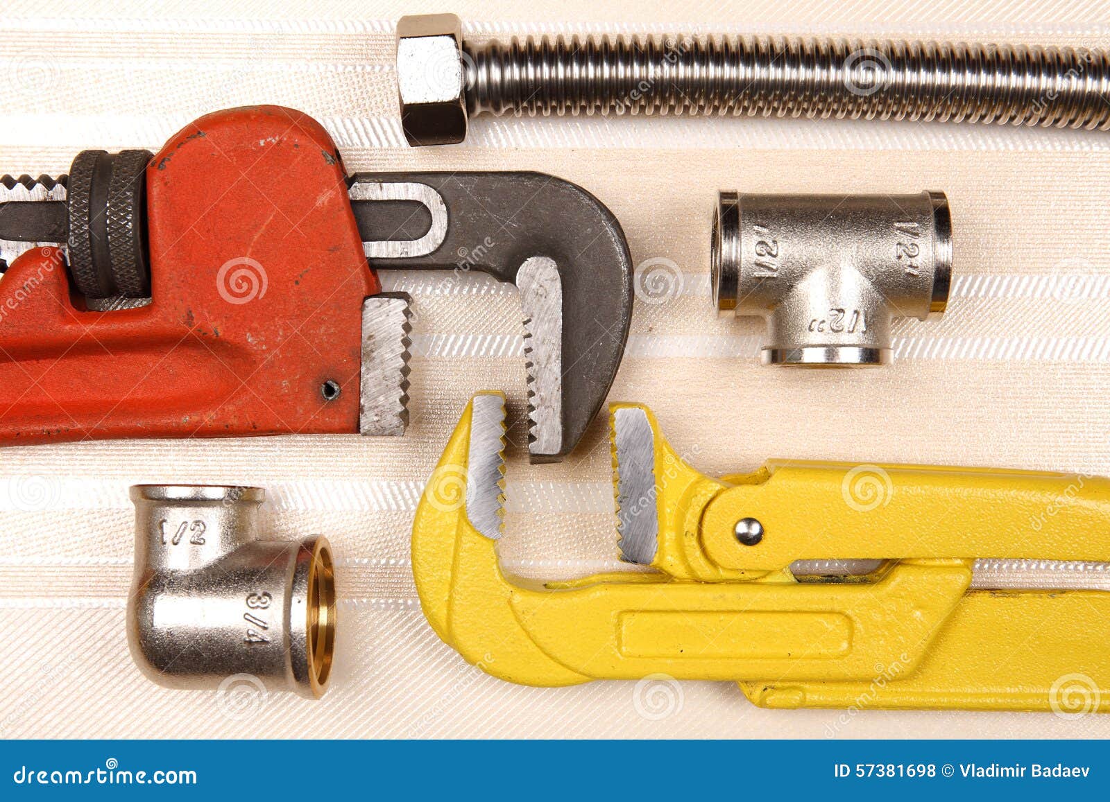 Set of plumbing and tools stock photo. Image of closeup - 57381698