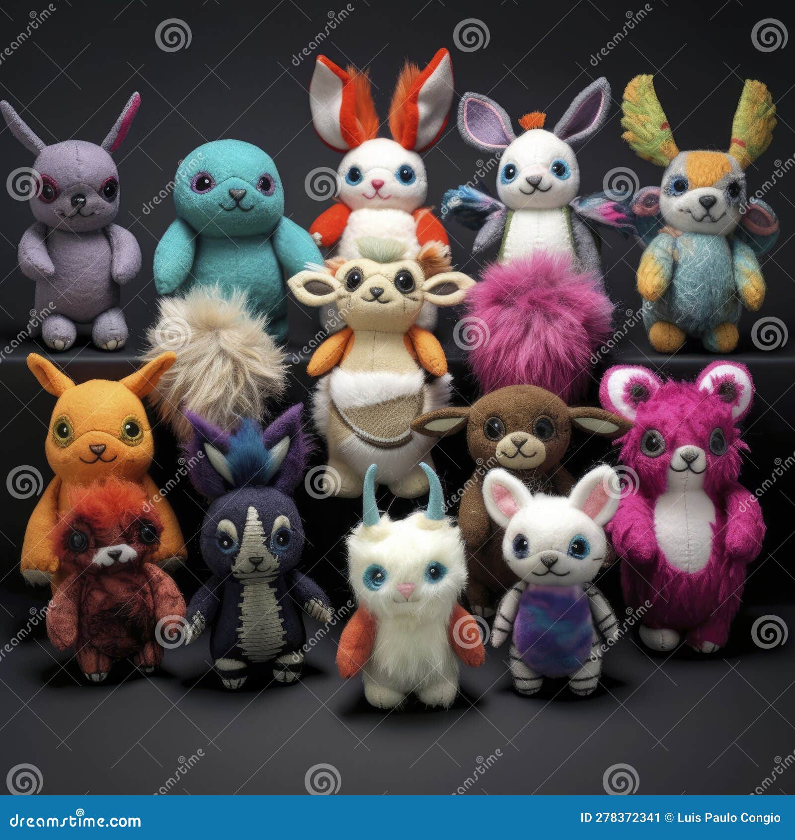 A set of plushies stock image. Illustration of toddler - 278372341