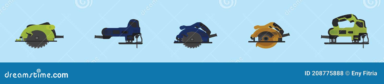 Set of Pneumatic Cartoon Icon Design Template with Various Models ...