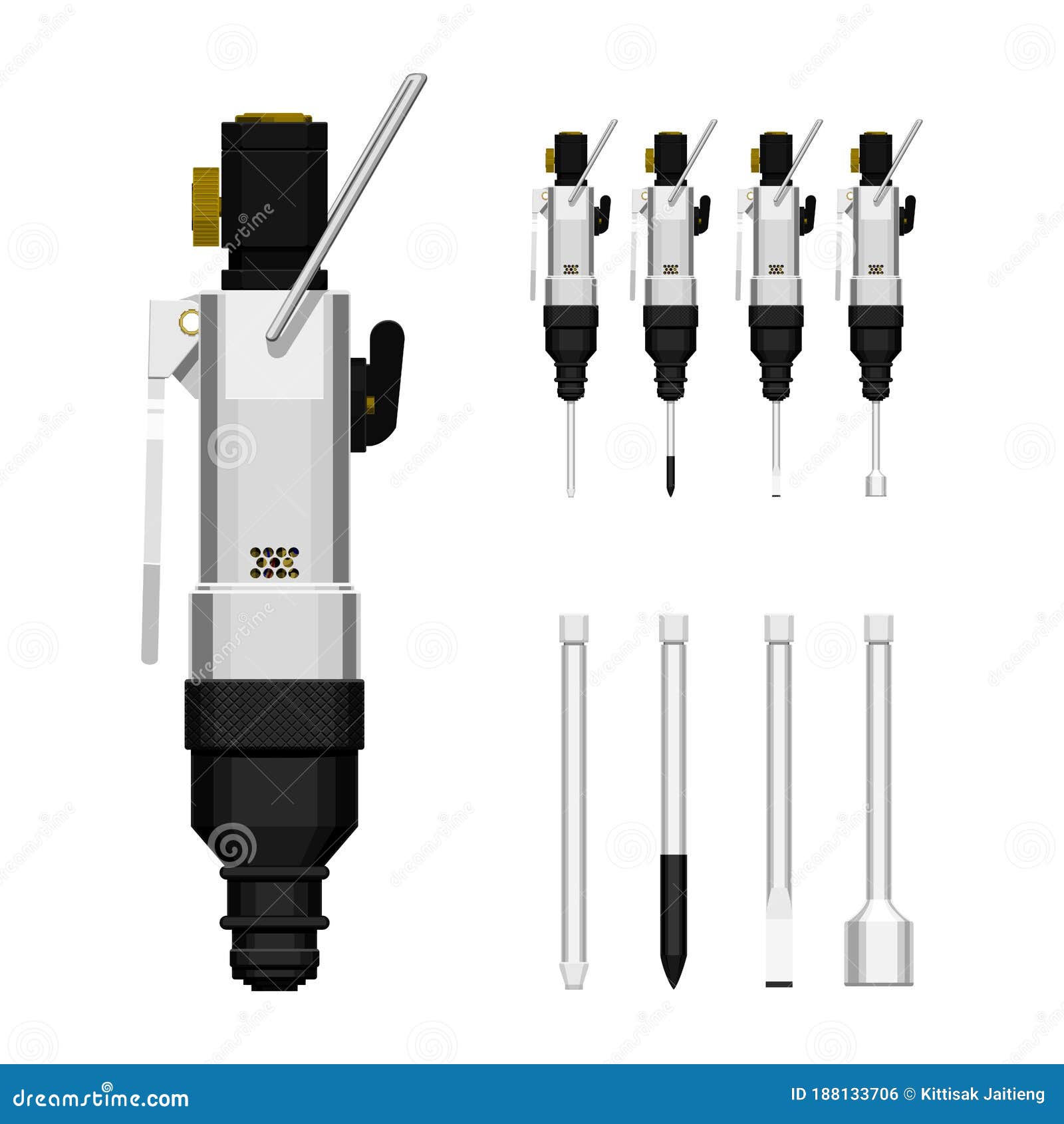 Set of Pneumatic Driver on Transparent Background Stock Vector ...