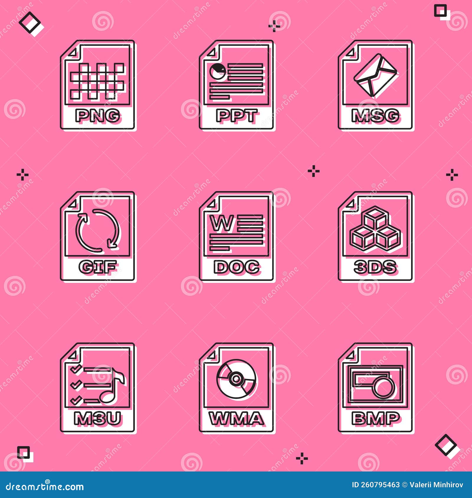 Set PNG File Document, PPT, MSG, GIF, DOC and 3DS Icon. Vector Stock ... Set PNG File Document, PPT, MSG, GIF, DOC and 3DS Icon. Vector Stock ...
