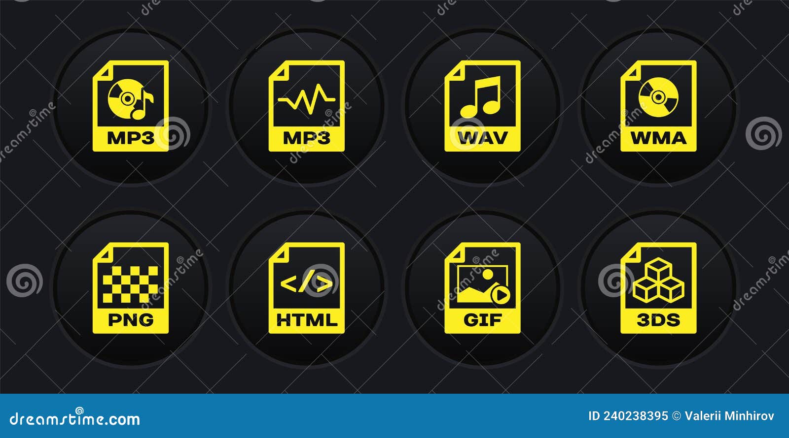 Set Png File Document Wma Html Gif Wav Y Mp3 Icono. Vector Ilustración ... Set Png File Document Wma Html Gif Wav Y Mp3 Icono. Vector Ilustración ...