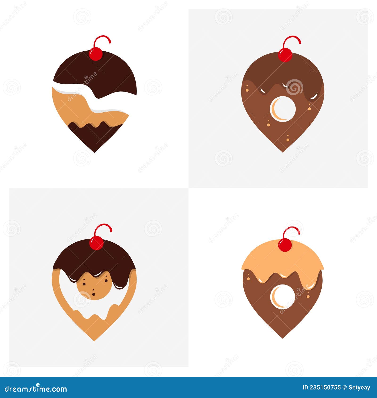 Set of Point Cake Logo Design Vector Template. Bakery Logo Concept ...