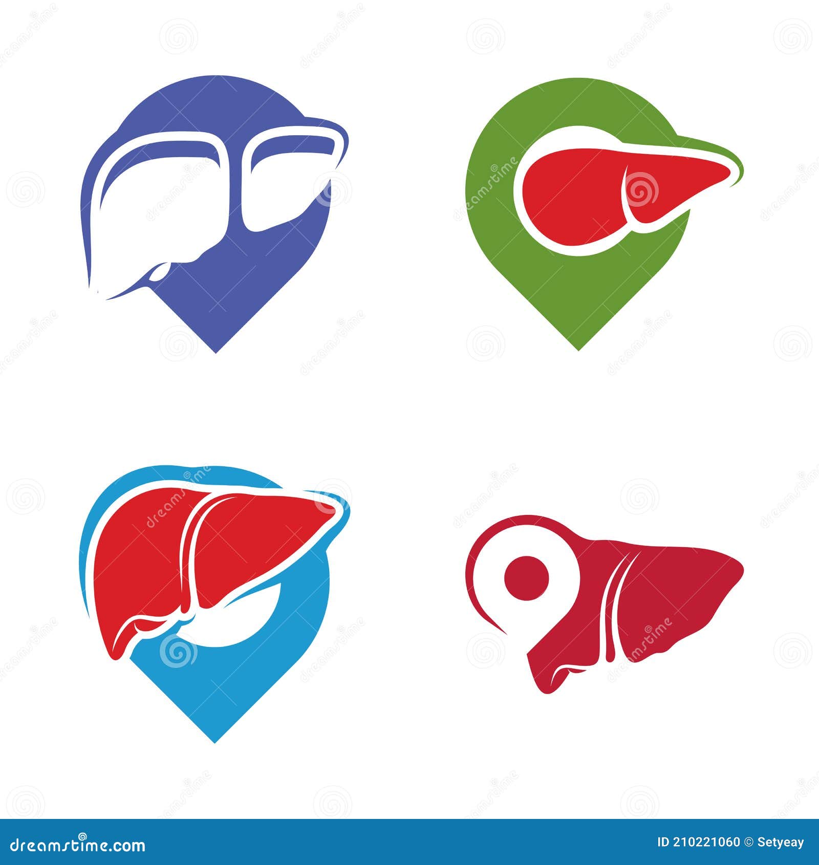 Set Of Point Liver Logo Vector Template, Creative Liver Logo Design ...