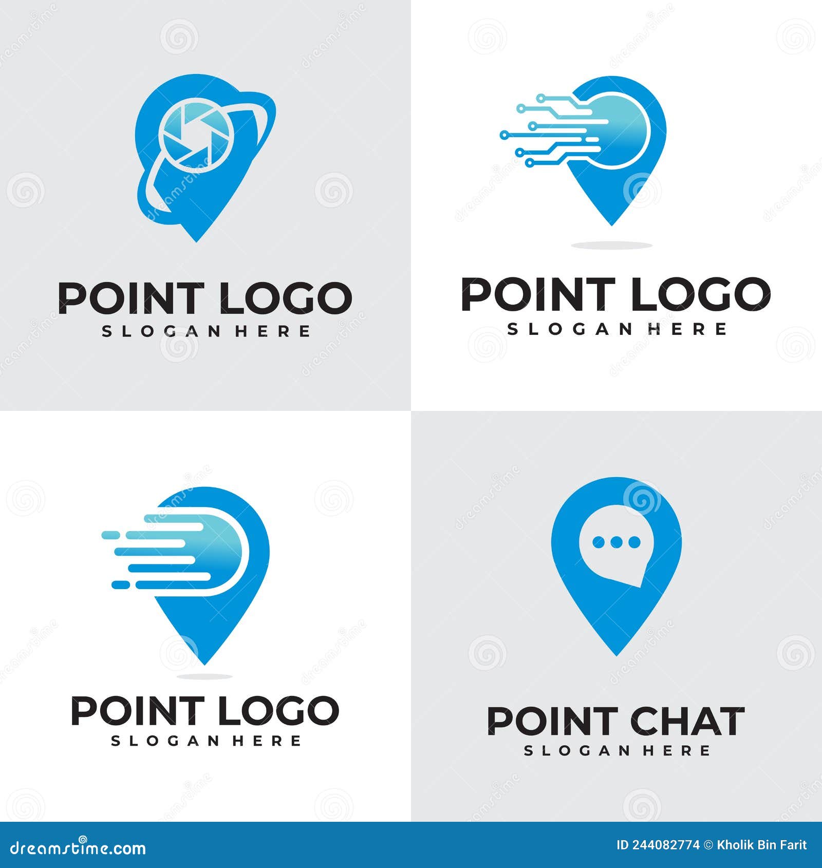 Set of Point Logo Vector Design Template Stock Vector - Illustration of ...