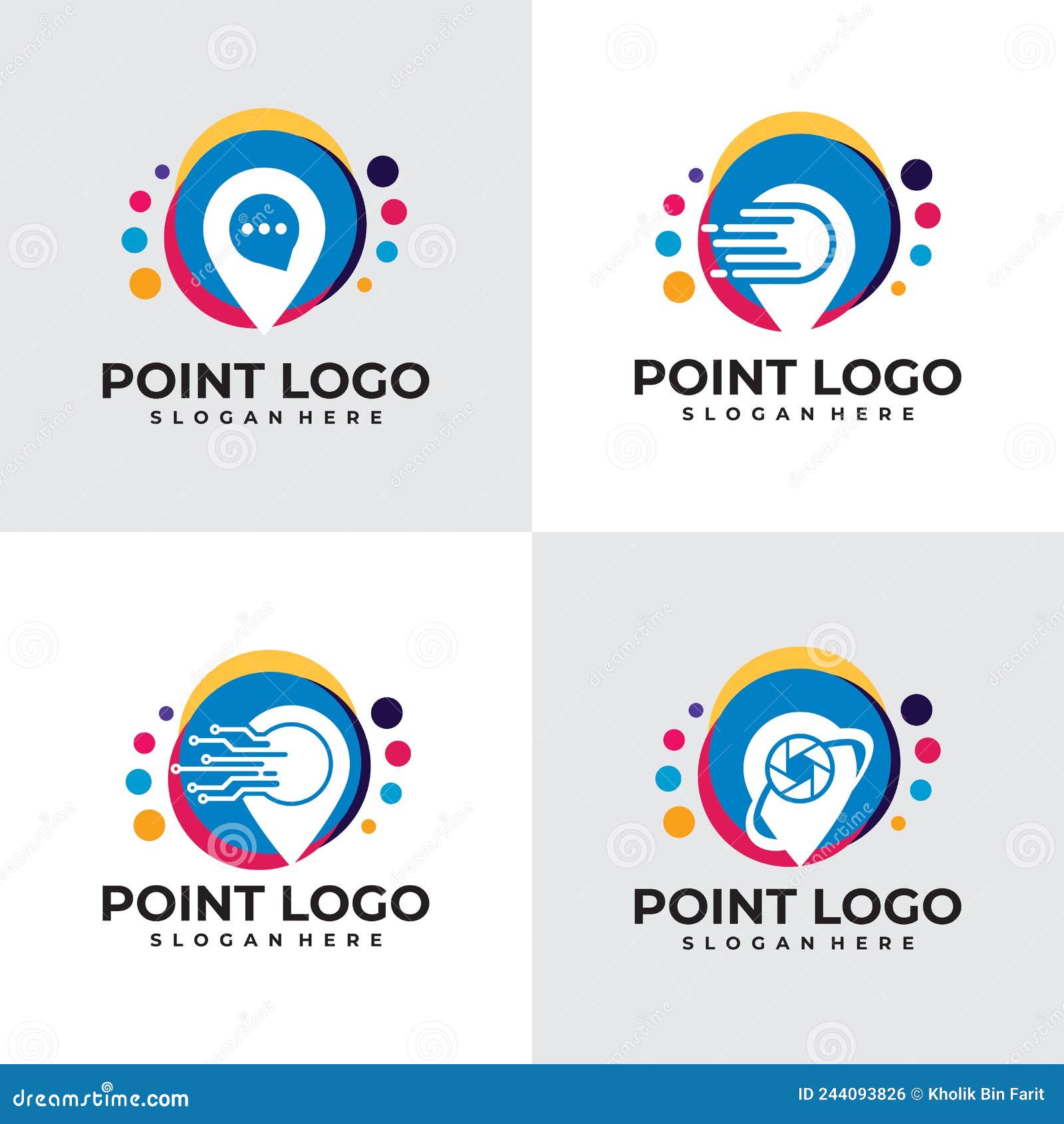 Set of Point Logo Vector Design Template Stock Vector - Illustration of ...
