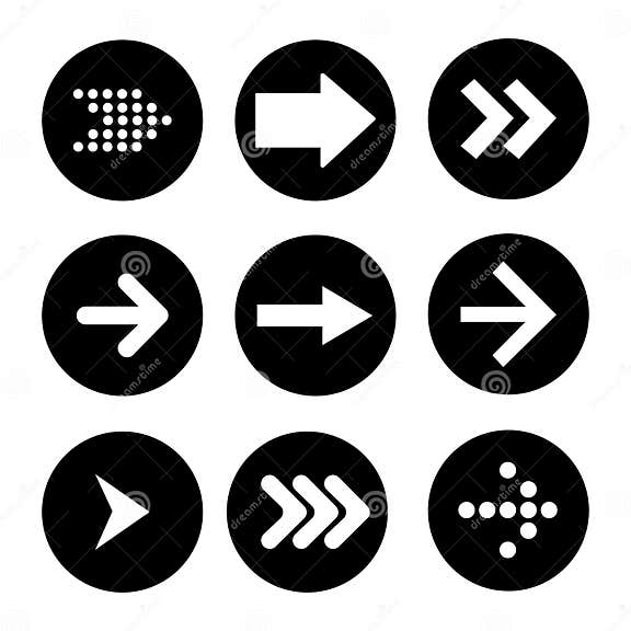 Set of Pointer, Arrow Signs. Vector Illustration. Stock Vector ...