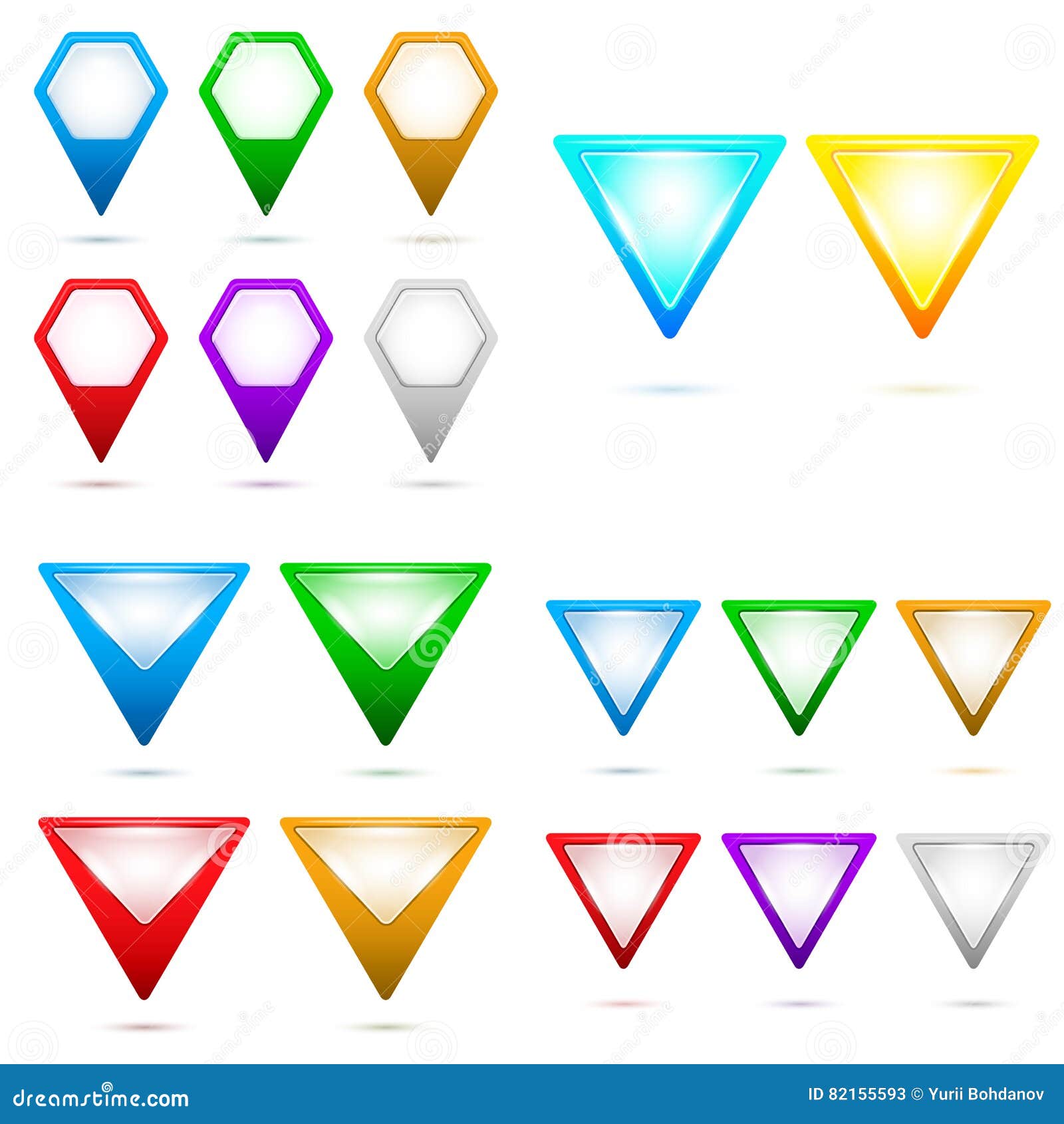 SET Pointer Design Element 3d Effect Stock Vector - Illustration of ...