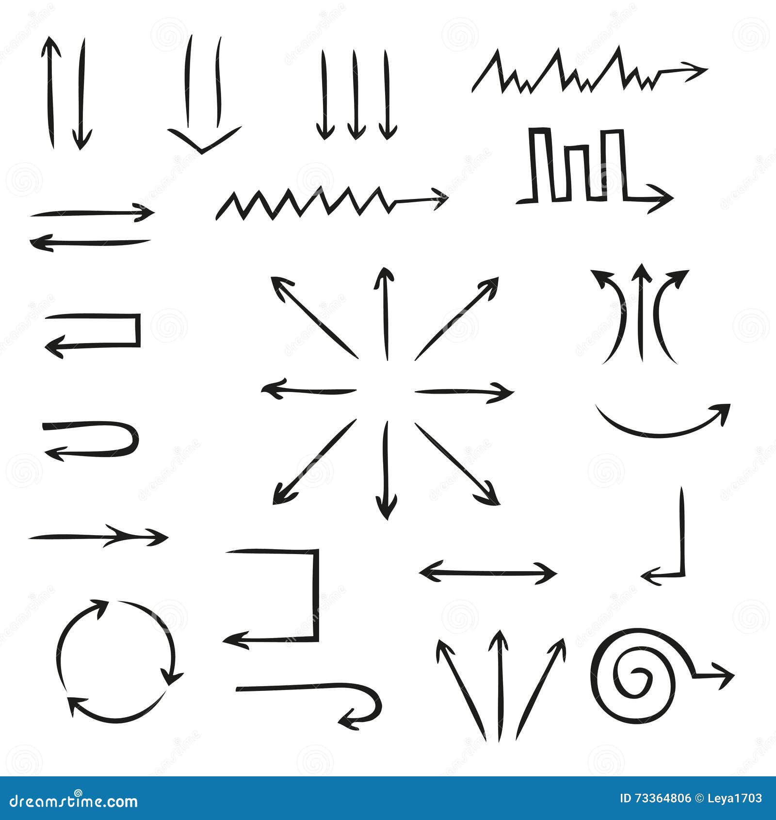 Set of Pointers Drawn with a Pen Stock Vector - Illustration of ...
