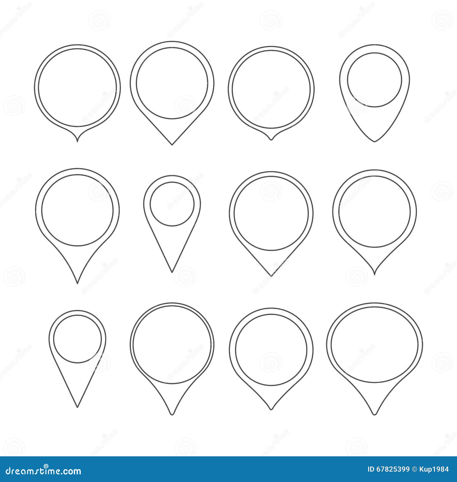 Set Of Gray Map Pointers. Map Pointer, Map Parking Pointer, Map Taxi ...
