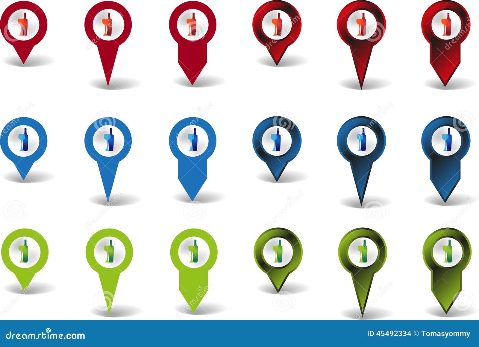 Set of pointers stock vector. Illustration of sign, menu - 45492334