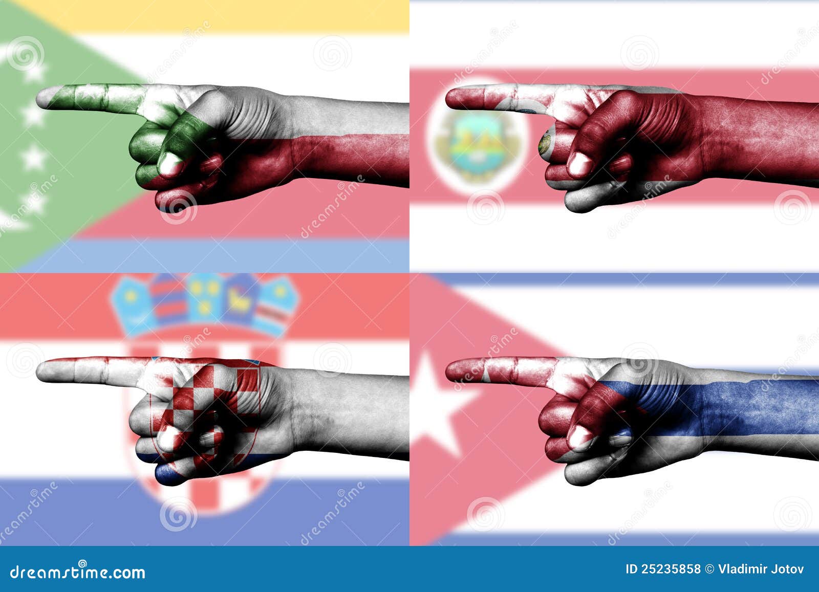 Set of Pointing Finger in National Flags Stock Photo - Image of cuba ...