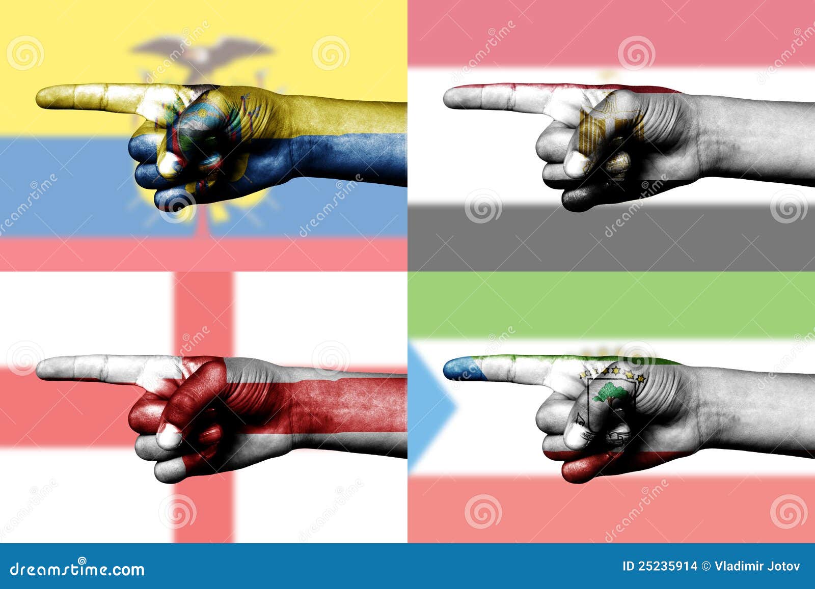 Set of Pointing Finger in National Flags Stock Photo - Image of finger ...