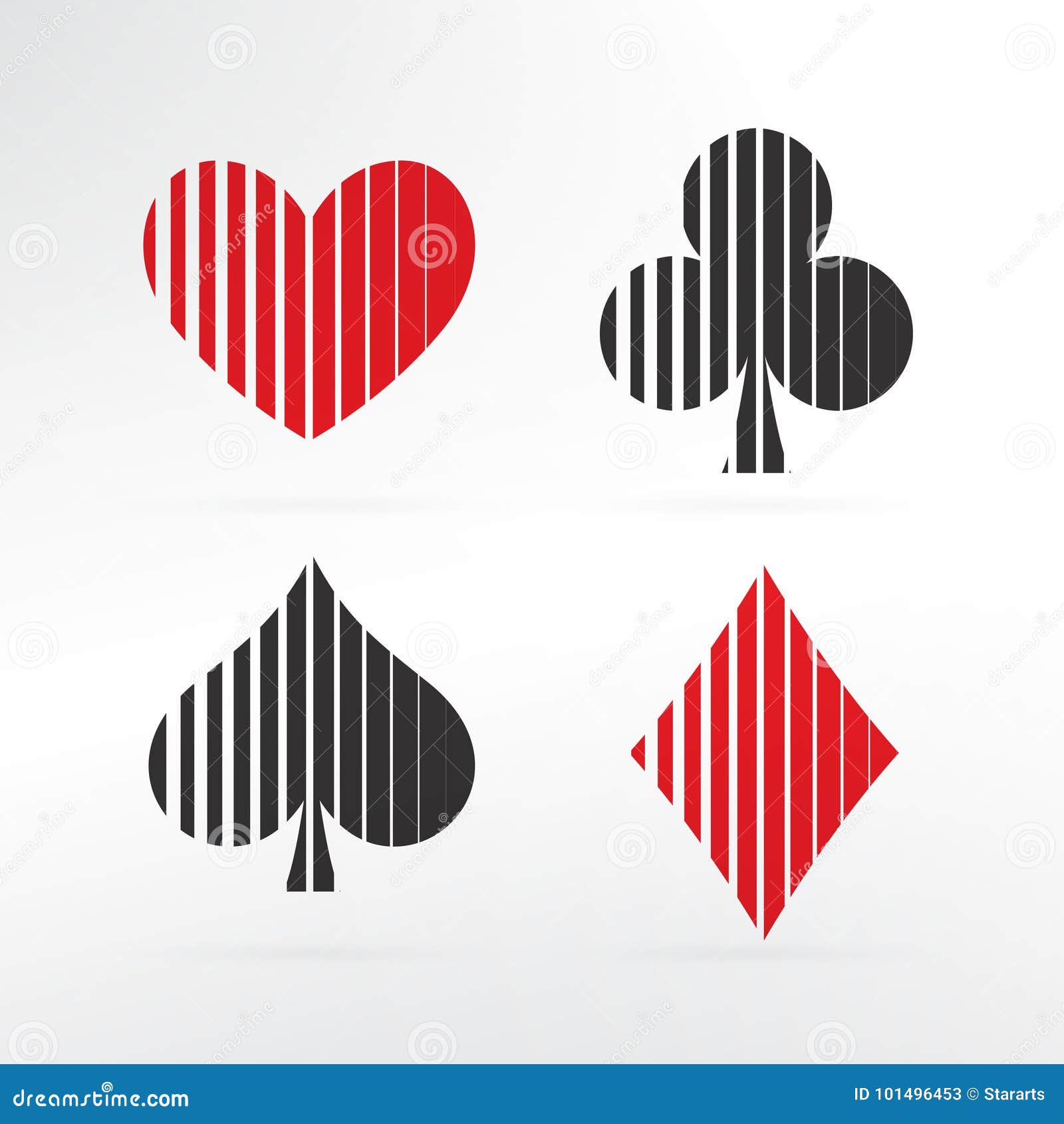 Set of Poker Cards Elements Icon Stock Vector - Illustration of success ...