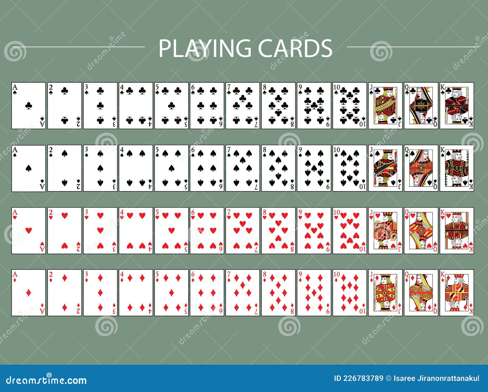 Set of Poker with Isolated Cards.playing Cards,full Deck,Vector ...