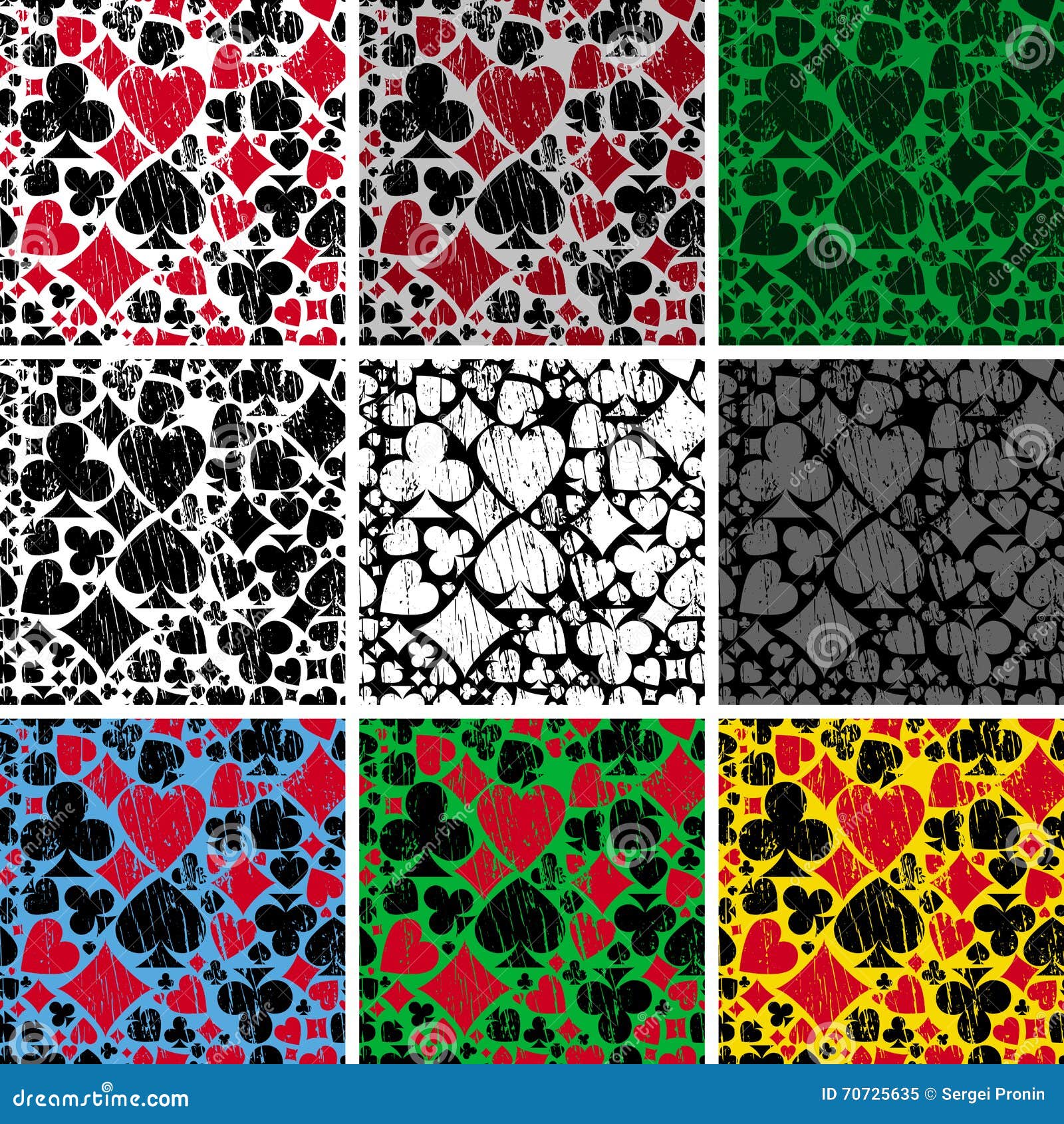 Set Poker Pattern. Set Seamless Casino Background or Worn Stock ...