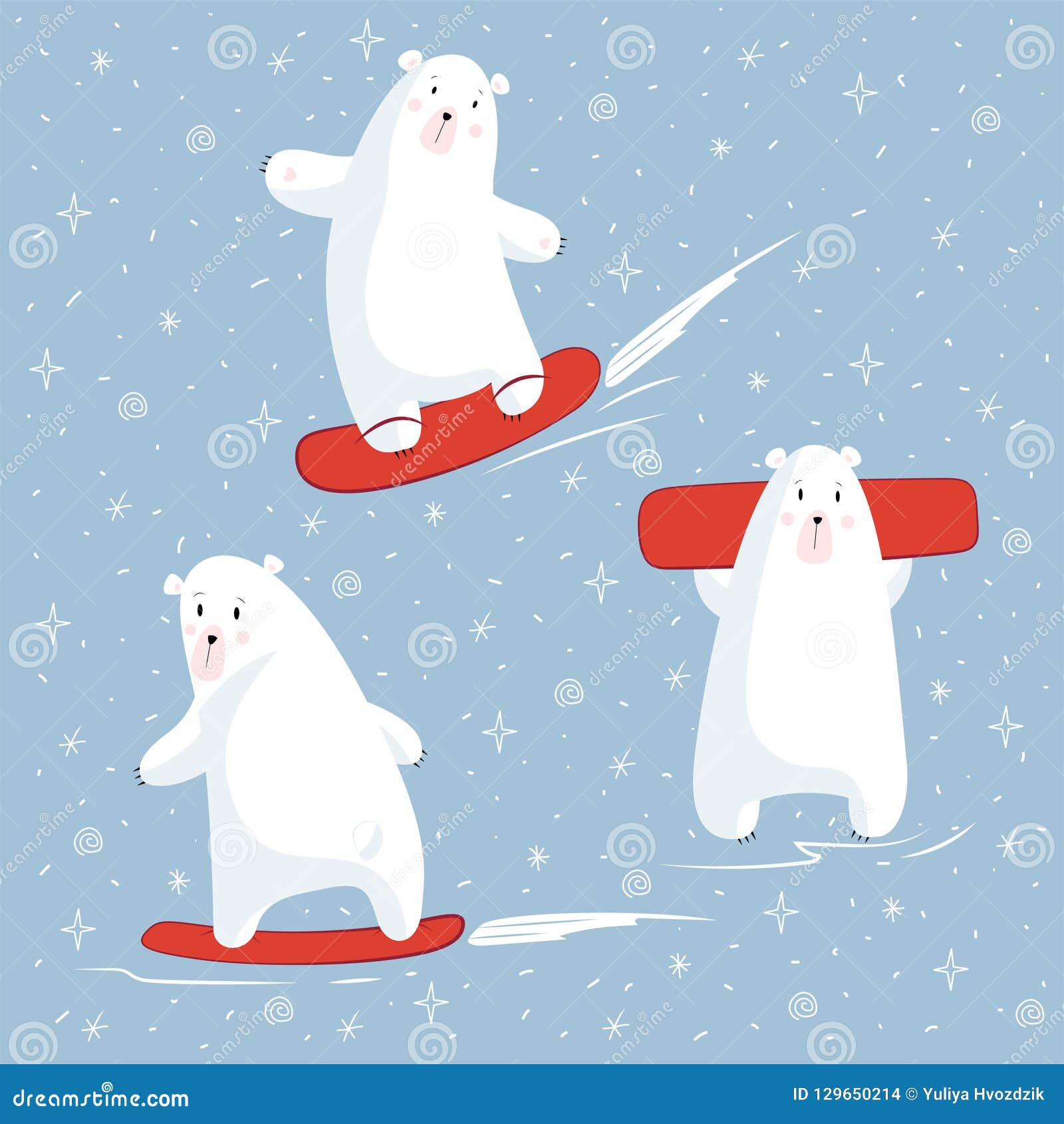 Snowboard Characters Collection. Vector Cartoon Illustration Set ...