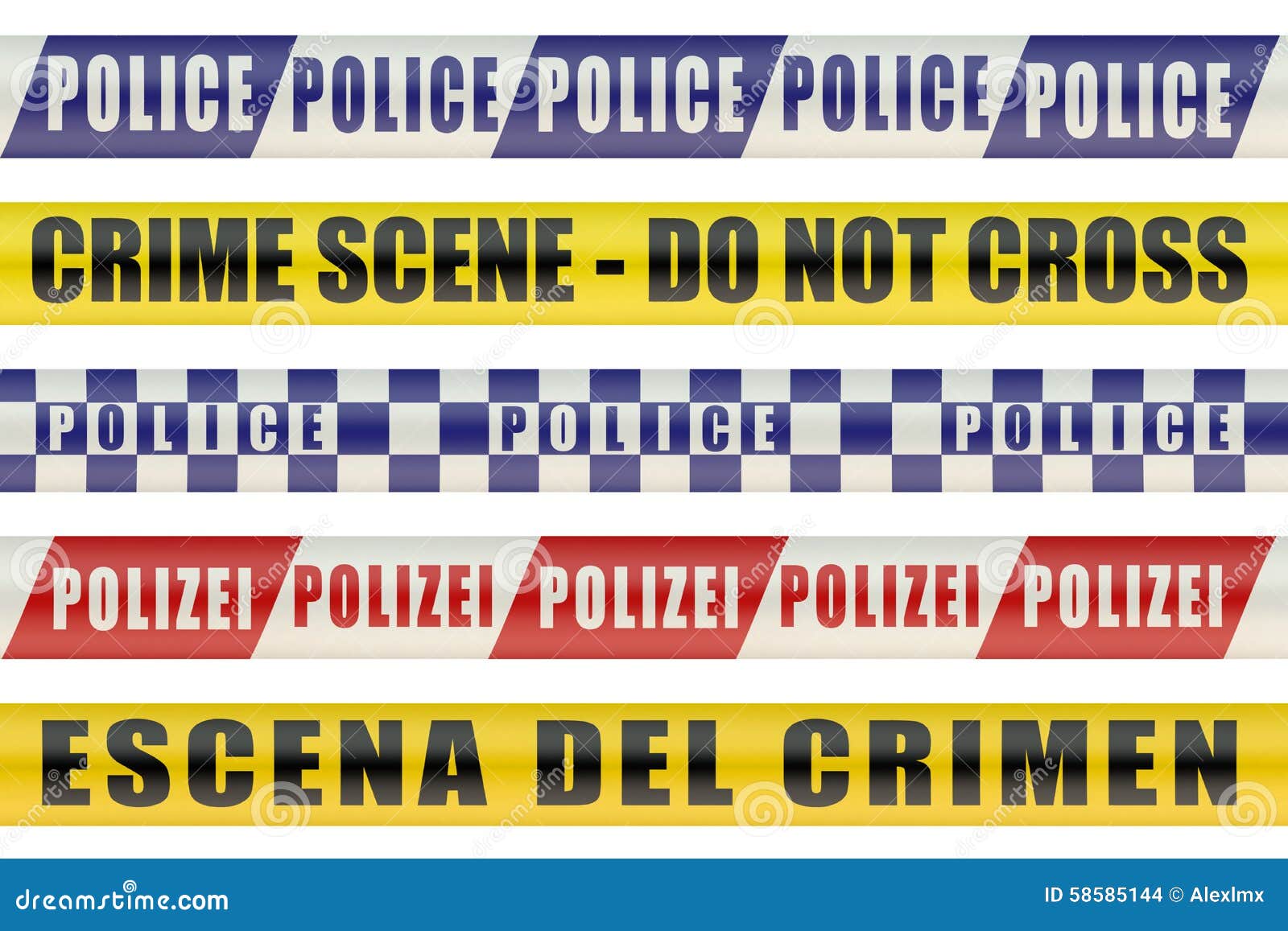 Set of Police Lines stock illustration. Illustration of lines - 58585144