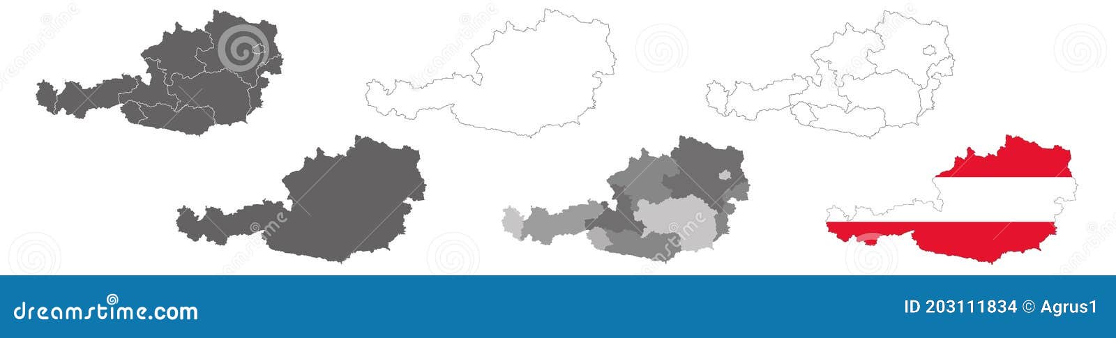 Political Map Of Austria Isolated On Transparent Background Vector ...