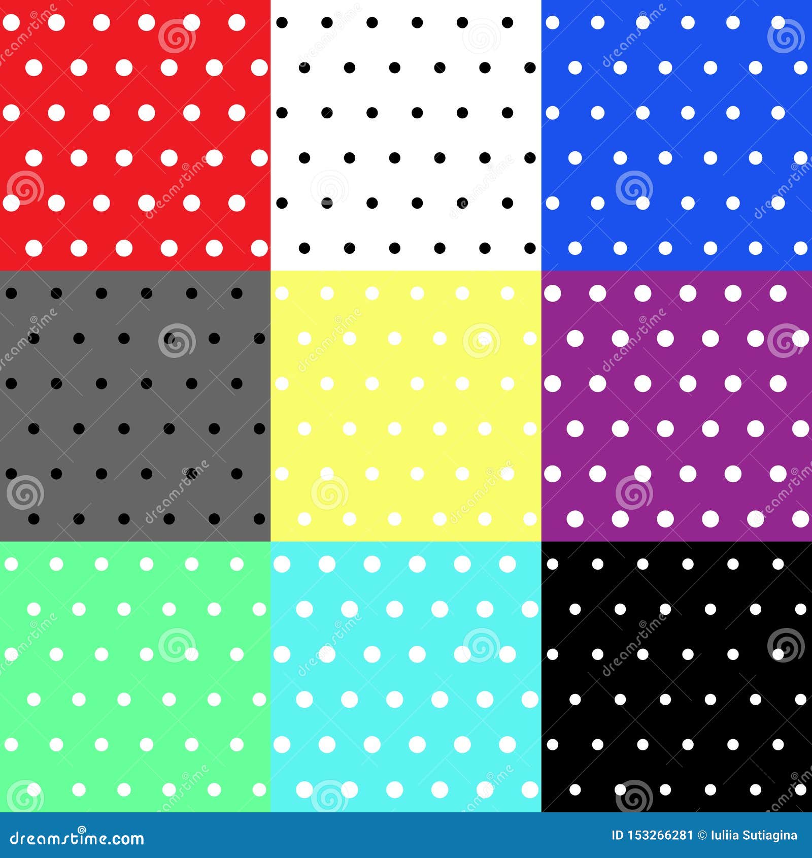 Set Polka Dot Seamless Pattern. Circle and Multicolor Background ... Set Polka Dot Seamless Pattern. Circle and Multicolor Background ...