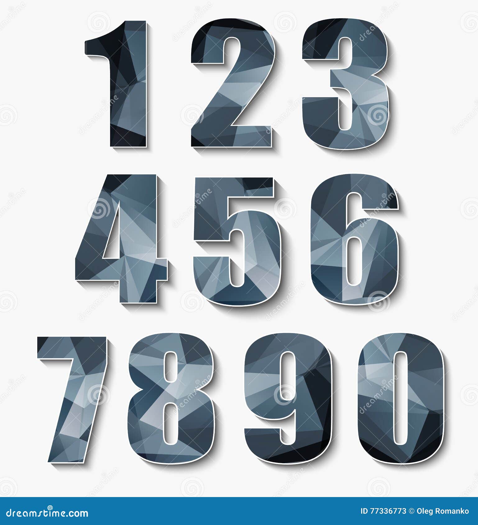 Set Polygon Numbers from 0 To 9 Stock Vector - Illustration of element ...