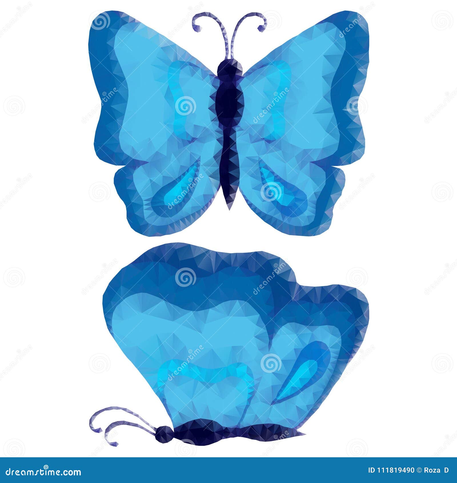 2 Butterfly, polygon stock vector. Illustration of background - 111819490
