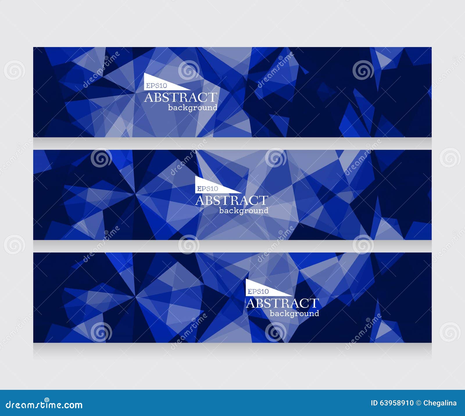 Set of Polygonal Dark Banners Stock Vector - Illustration of flyer ...