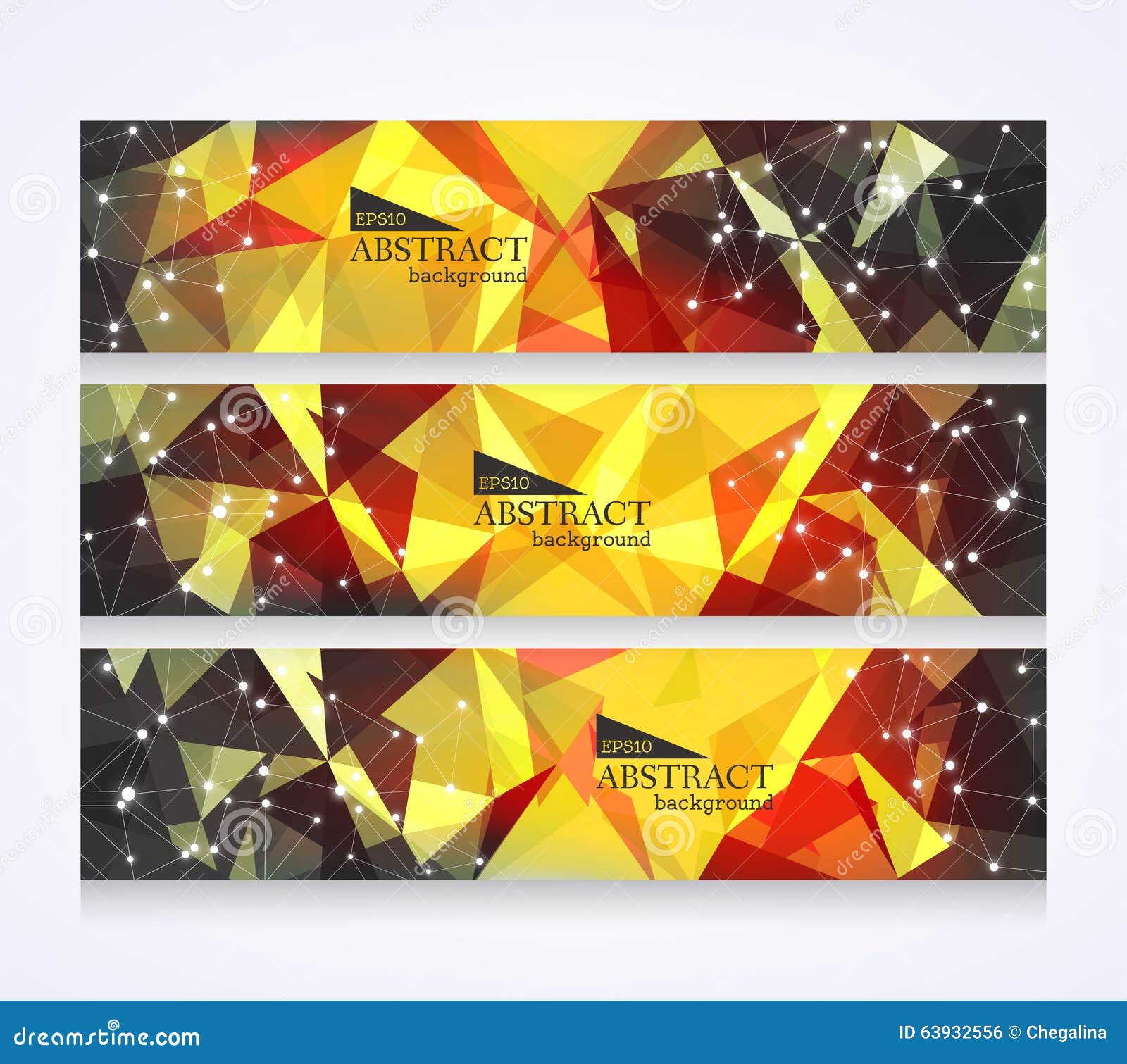 Set of Polygonal Geometric Banners Stock Vector - Illustration of ...
